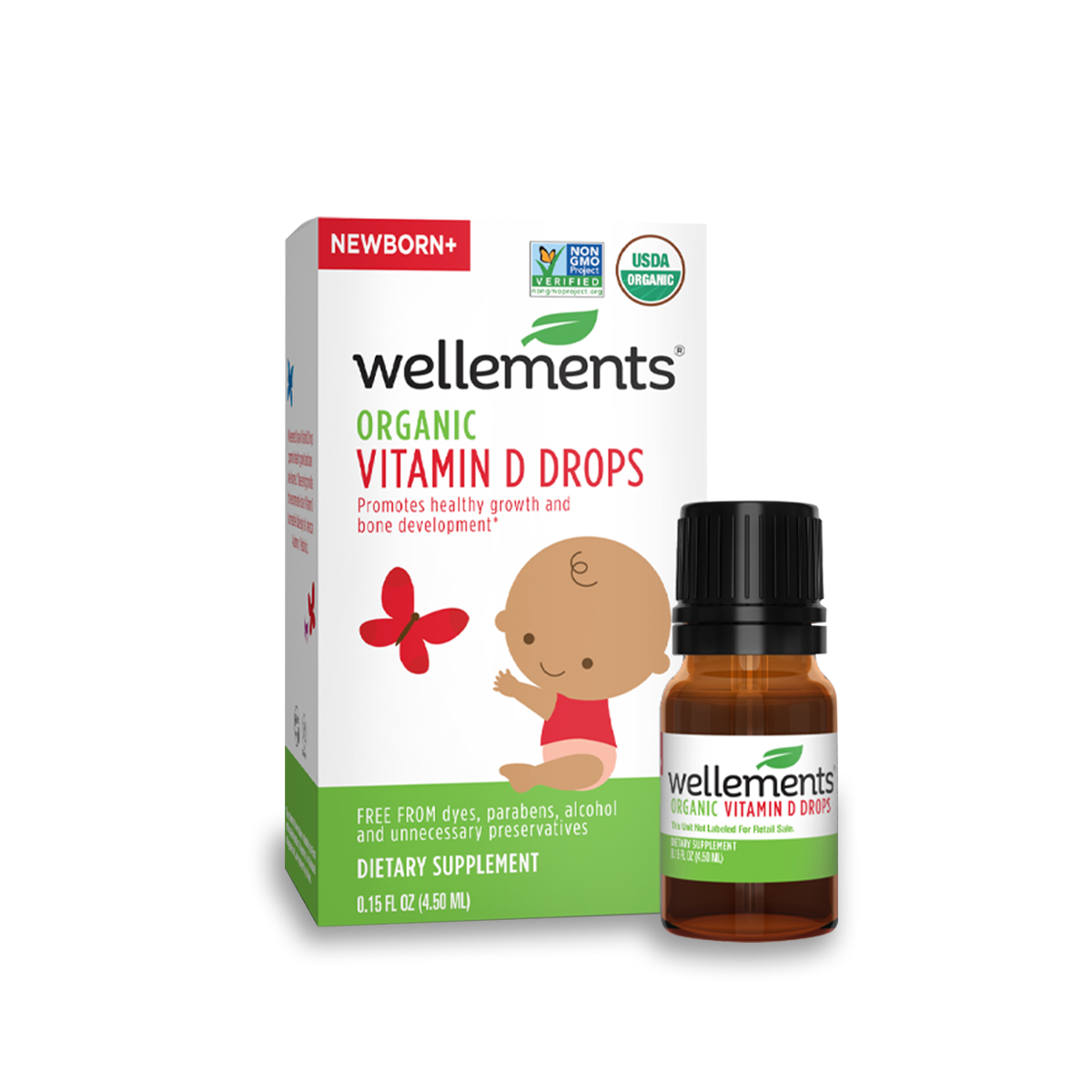 Organic Vitamin D Drops For Infants & Newborn Babies | Wellements ...