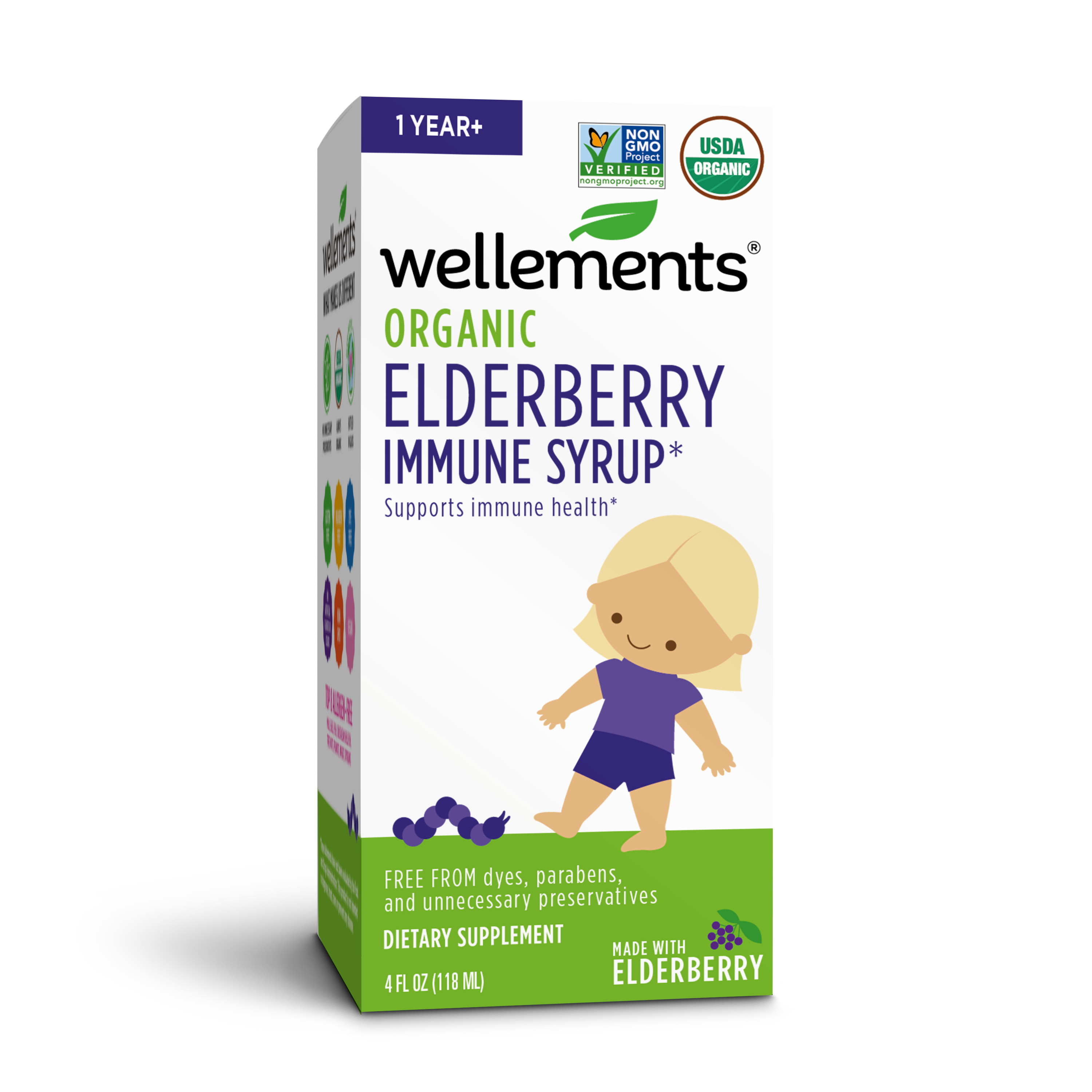 Organic Elderberry Immune Syrup For Babies & Kids | Wellements ...