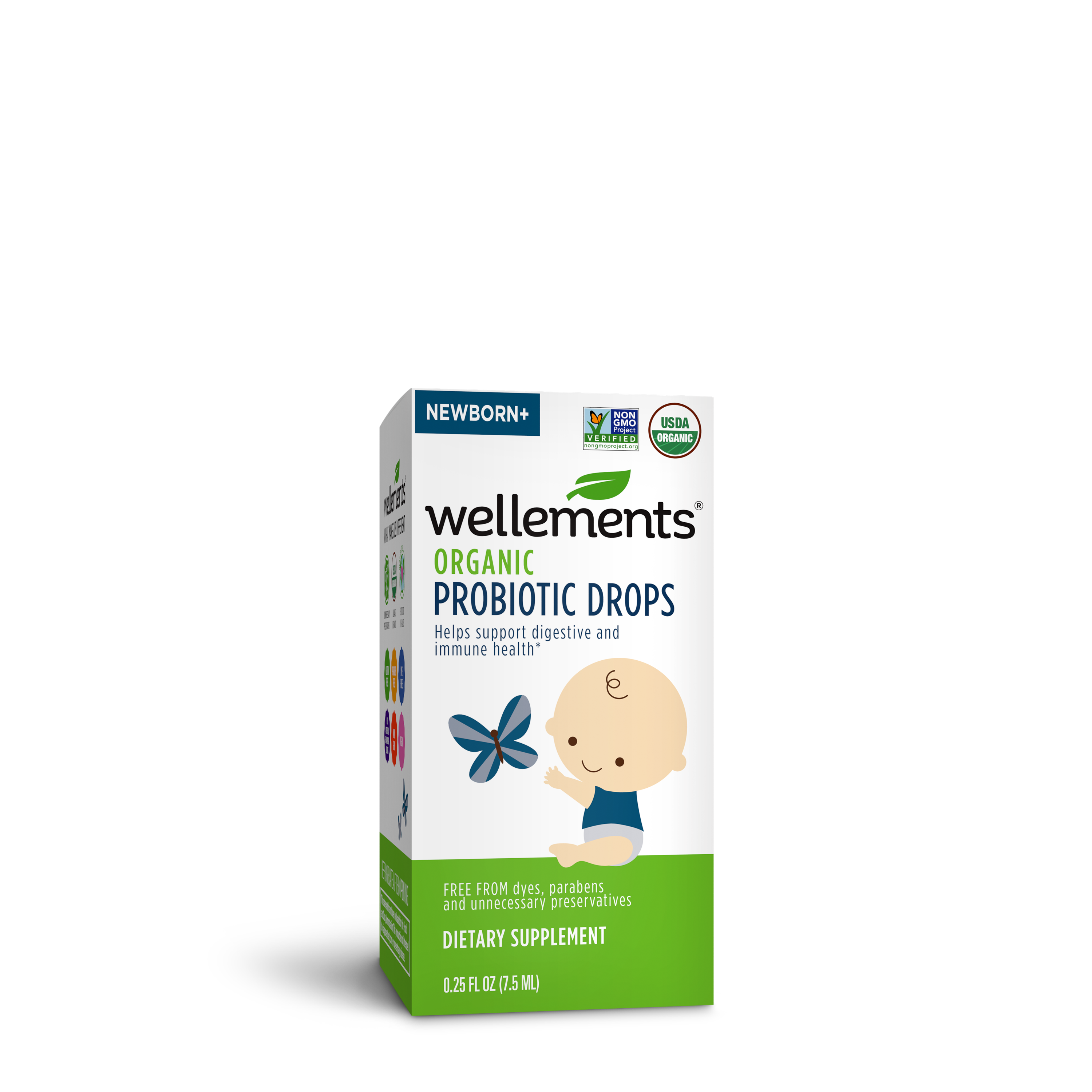 Wellements Organic Probiotic Drops For Newborn Babies & Infants {Helps ...