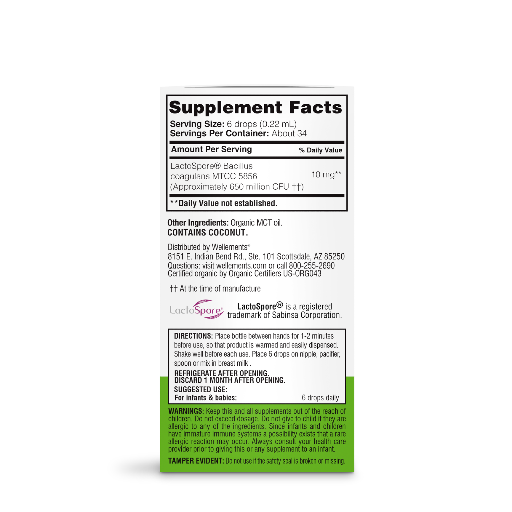 Wellements Organic Probiotic Drops For Newborn Babies & Infants {Helps ...
