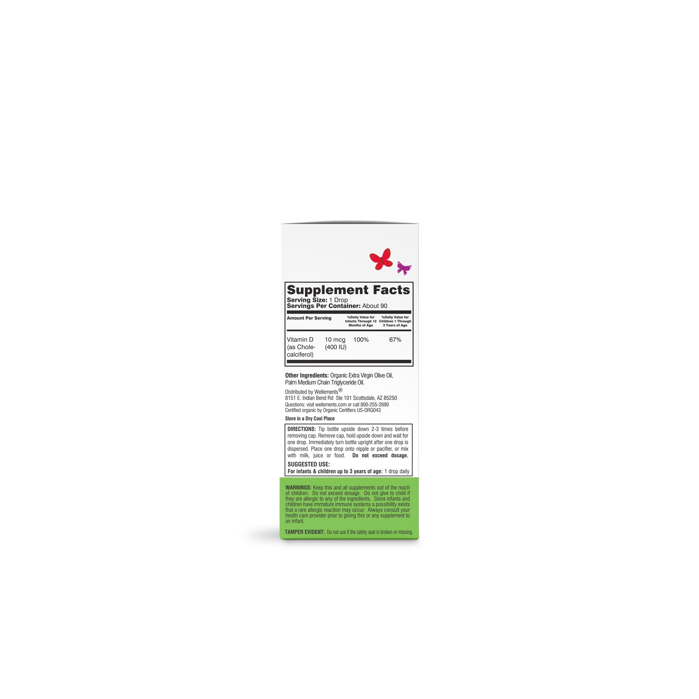 Wellements Organic Vitamin D Drops for Newborn Babies & Children ...